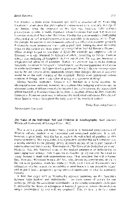 (PDF) The value of the individual: Self and criticism in autobiography