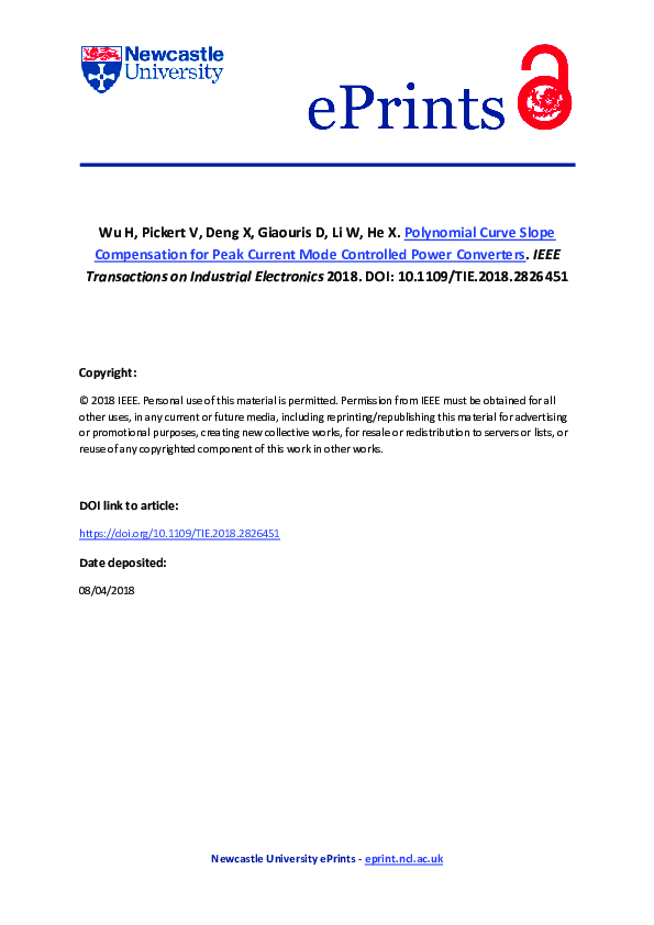 (PDF) Polynomial Curve Slope Compensation for Peak-Current-Mode ...