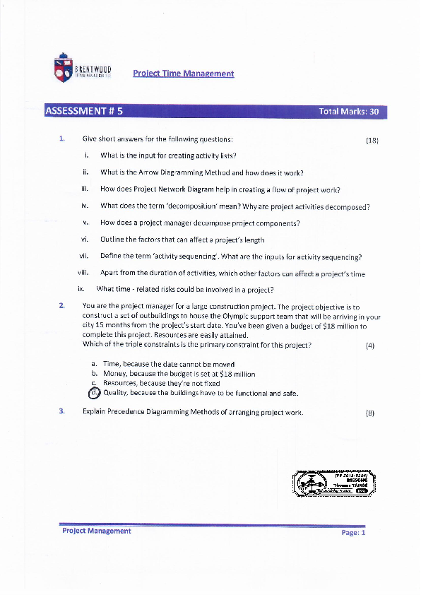 (PDF) Project Time Management