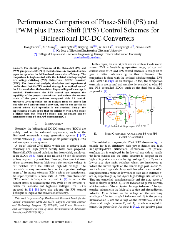 Pdf Performance Comparison Of Phase Shift Ps And Pwm Plus Phase Shift Pps Control Schemes