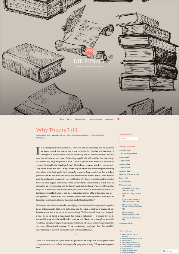 (PDF) Why Theory (II)
