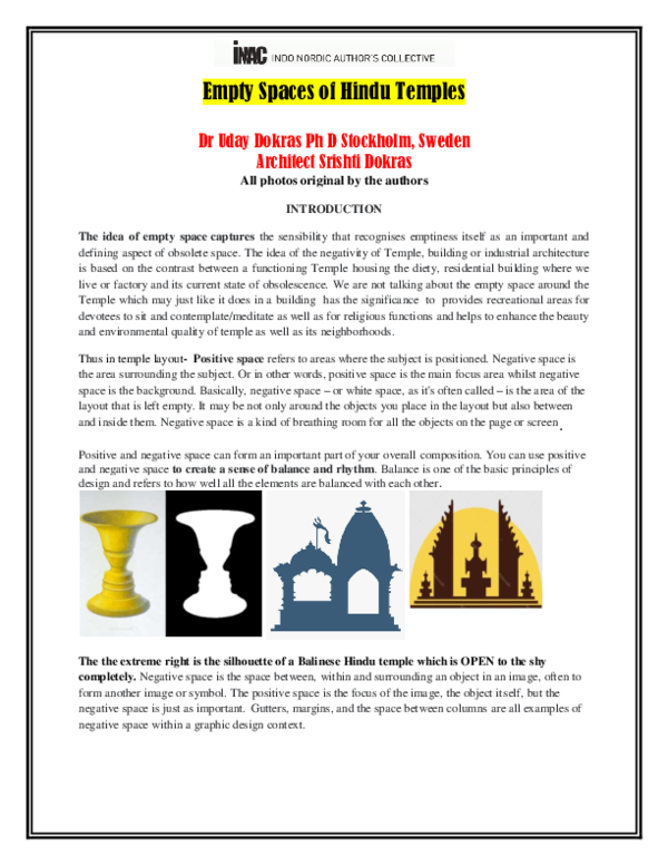 (PDF) Empty Spaces of Hindu Temples Negative and Positive aspects of ...