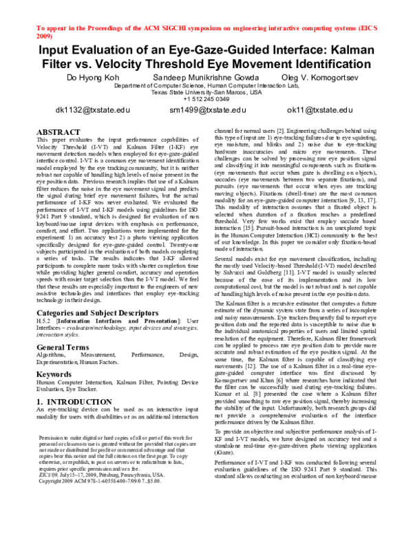 (PDF) Input evaluation of an eye-gaze-guided interface