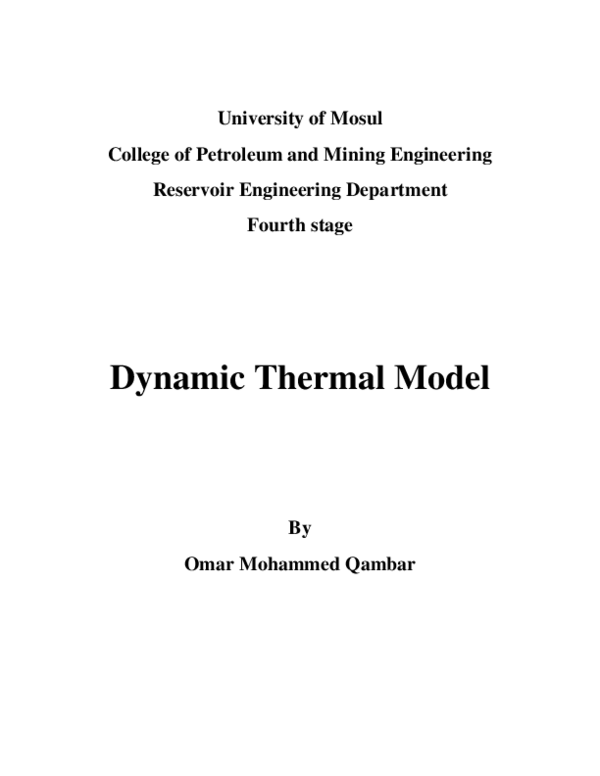 (PDF) Dynamic Thermal Model