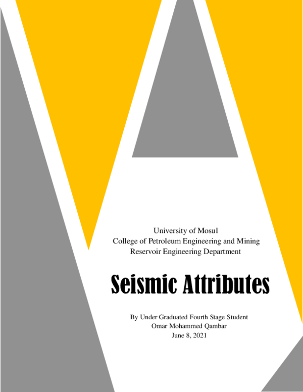 (PDF) Seismic Attribute