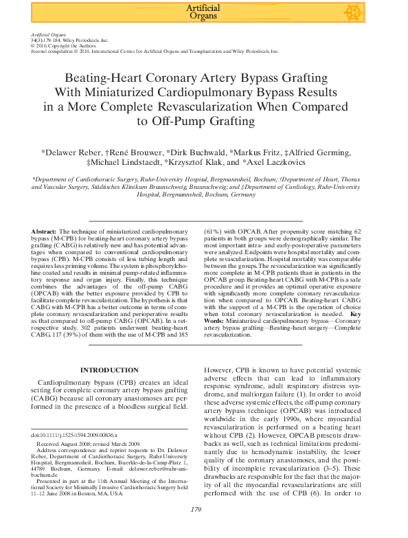 (PDF) Beating-Heart Coronary Artery Bypass Grafting With Miniaturized ...