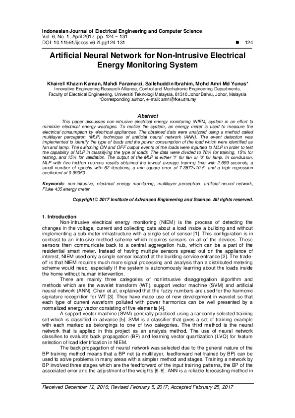 (PDF) Artificial Neural Network for Non-Intrusive Electrical Energy ...