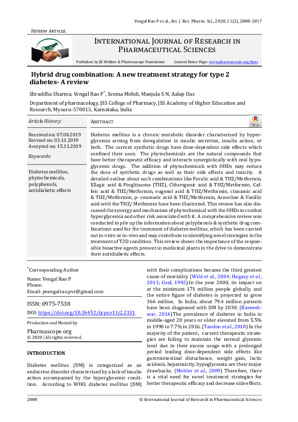 (PDF) Hybrid drug combination: A new treatment strategy for type 2 ...