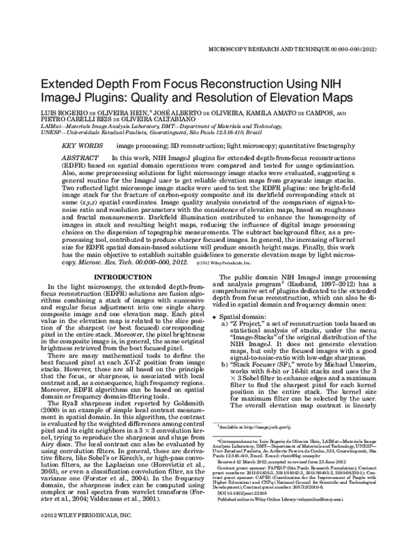 (PDF) Extended depth from focus reconstruction using NIH ImageJ plugins ...