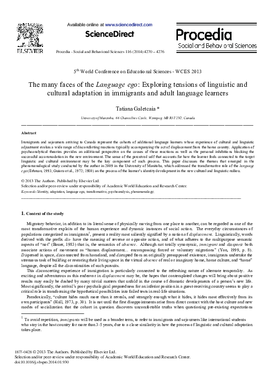 (PDF) The Many Faces of the Language ego : Exploring Tensions of ...
