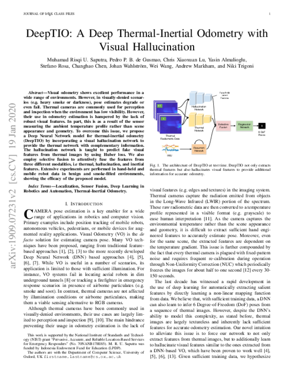 (PDF) DeepTIO: A Deep Thermal-Inertial Odometry With Visual Hallucination
