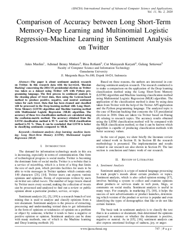 (PDF) Comparison of Accuracy between Long Short-Term Memory-Deep ...
