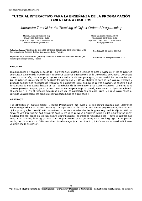 (PDF) Tutorial Interactivo para la Enseñanza de la Programación ...