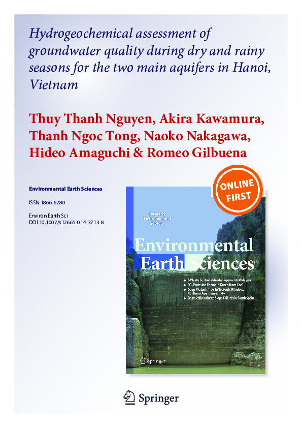 (PDF) Hydrogeochemical assessment of groundwater quality during dry and rainy seasons for the ...