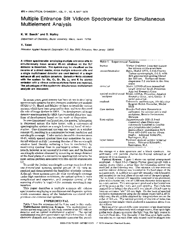(PDF) Multiple entrance slit vidicon spectrometer for simultaneous ...