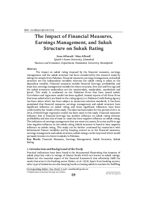 (PDF) The Impact of Financial Measures, Earnings Management and Sukuk ...