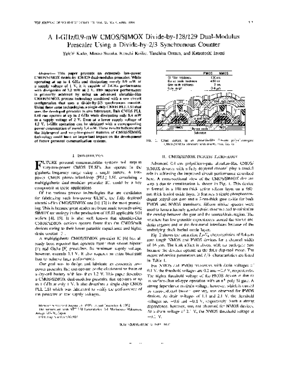 (PDF) A 1-GHz/0.9-mW CMOS/SIMOX divide-by-128/129 dual-modulus ...