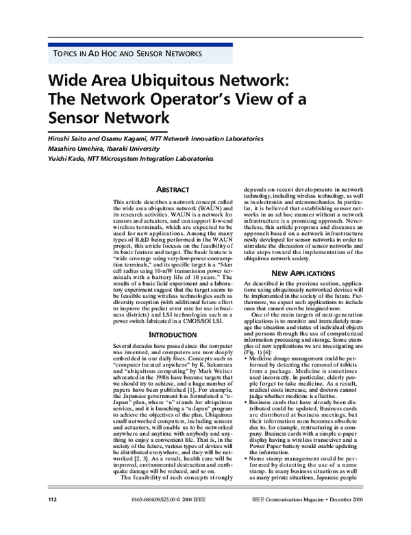 (PDF) Wide area ubiquitous network: the network operator's view of a ...