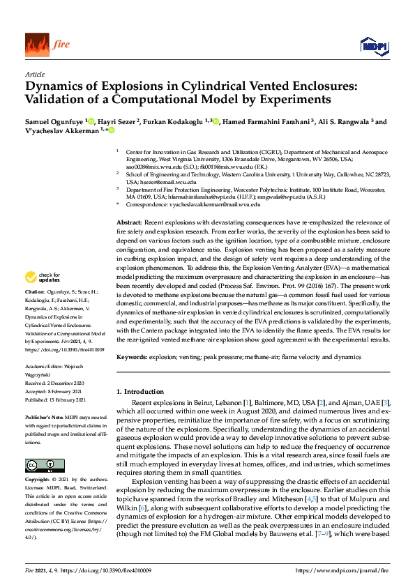 (PDF) Dynamics of Explosions in Cylindrical Vented Enclosures ...