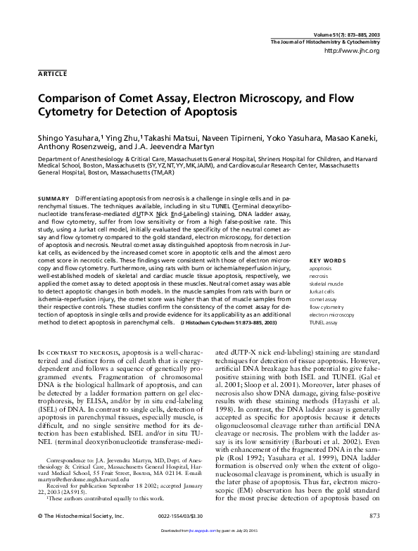 (PDF) Comparison of comet assay, electron microscopy, and flow ...