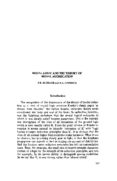 (PDF) Modal logic and the theory of modal aggregation