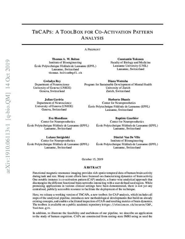 (PDF) TbCAPs: A toolbox for co-activation pattern analysis
