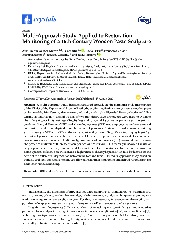 (PDF) Multi-Approach Study Applied to Restoration Monitoring of a 16th Century Wooden Paste ...