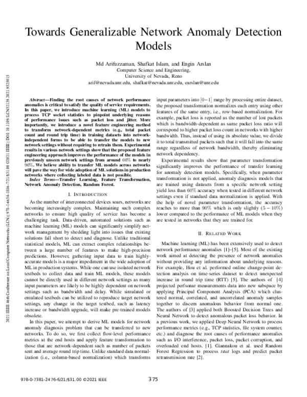 (PDF) Towards Generalizable Network Anomaly Detection Models | Shafkat ... (PDF) Towards Generalizable Network Anomaly Detection Models | Shafkat ...
