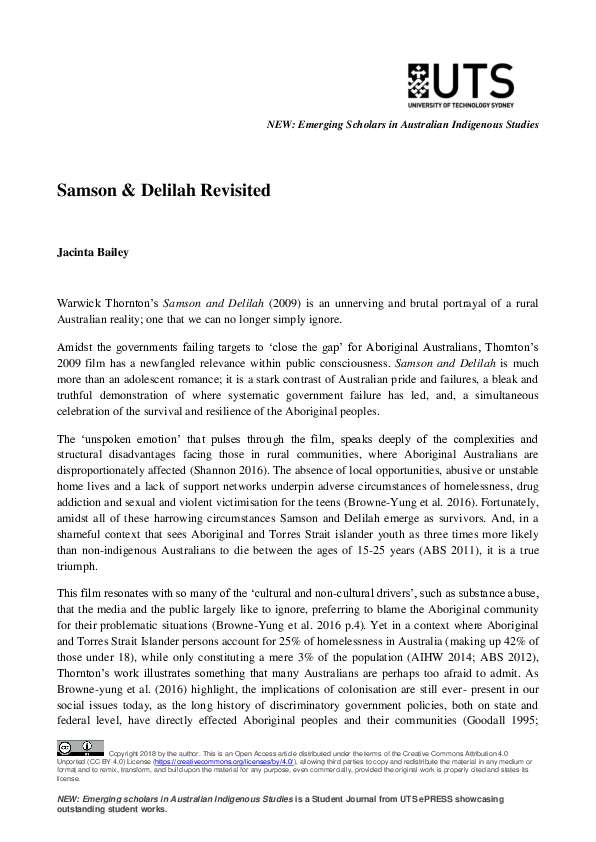 (PDF) Samson & Delilah Revisited