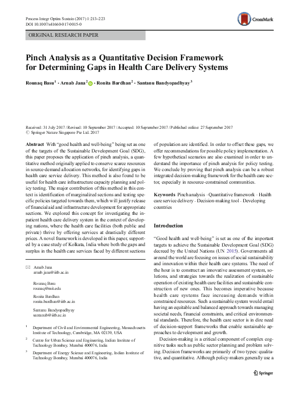 (PDF) Pinch Analysis as a Quantitative Decision Framework for ...