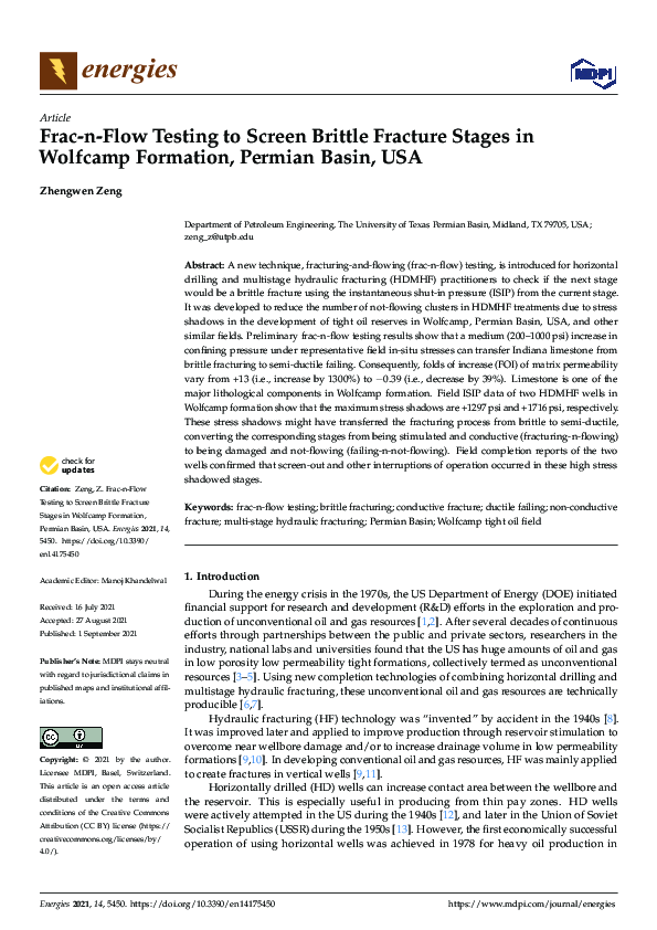 (PDF) Frac-n-Flow Testing to Screen Brittle Fracture Stages in Wolfcamp ...