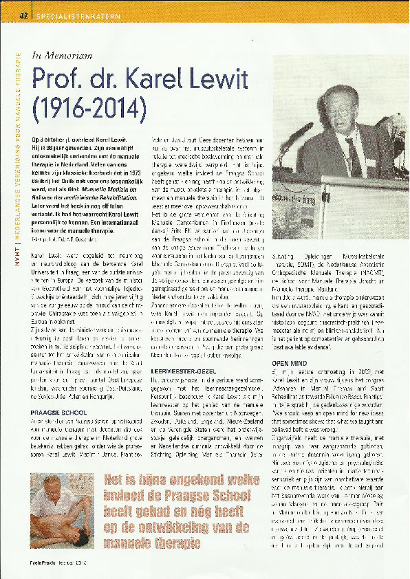 (PDF) In Memoriam - Prof. dr. Karel Lewit - 1916 - 2014
