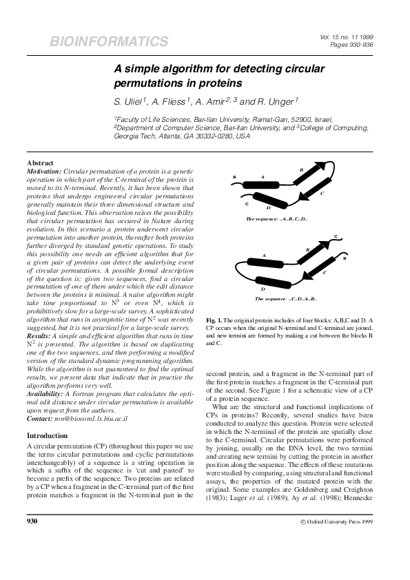 (PDF) A simple algorithm for detecting circular permutations in ...