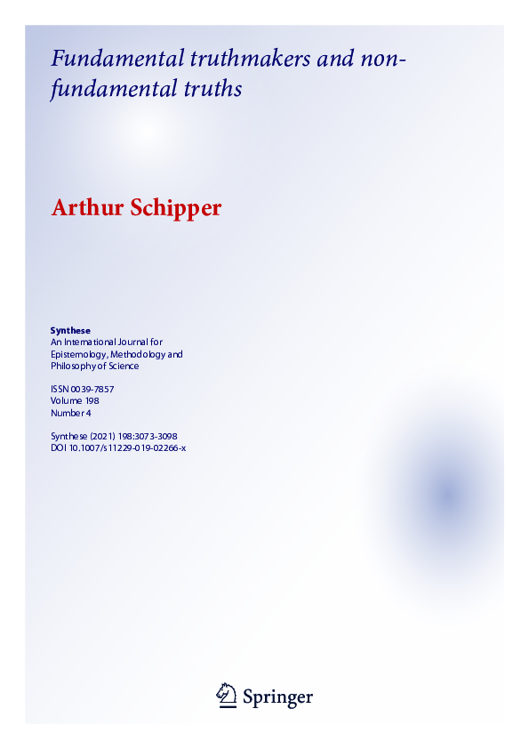 (PDF) Fundamental truthmakers and non-fundamental truths (Synthese, 2021, Open Access)