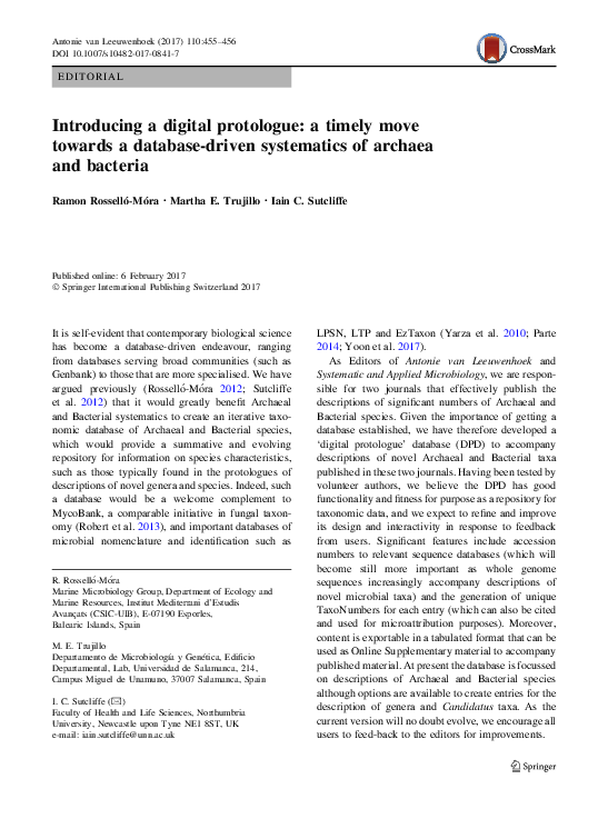 (PDF) Introducing a digital protologue: a timely move towards a ...