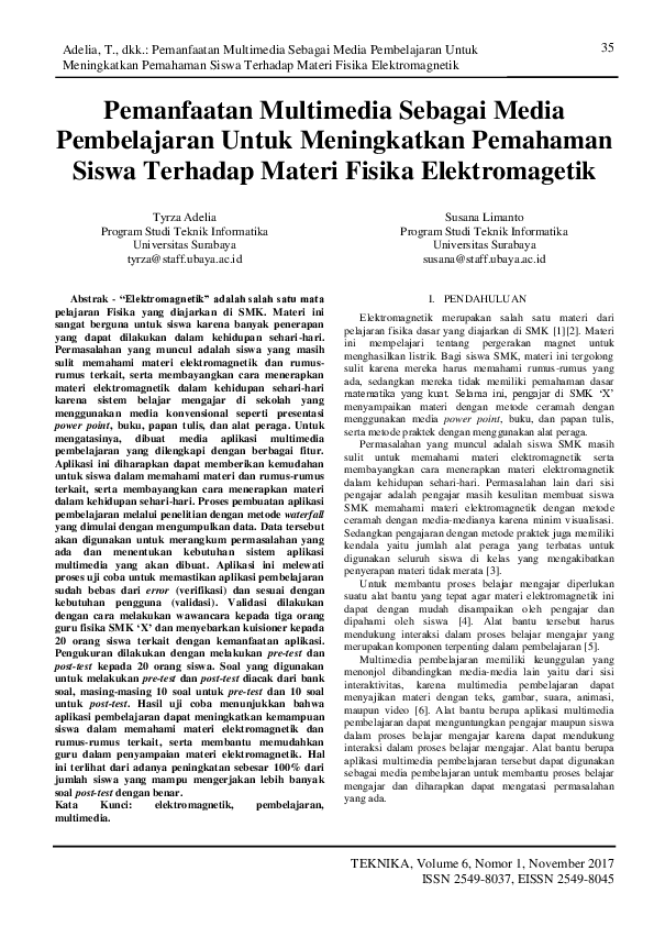 (PDF) Pemanfaatan Multimedia Sebagai Media Pembelajaran Untuk ...