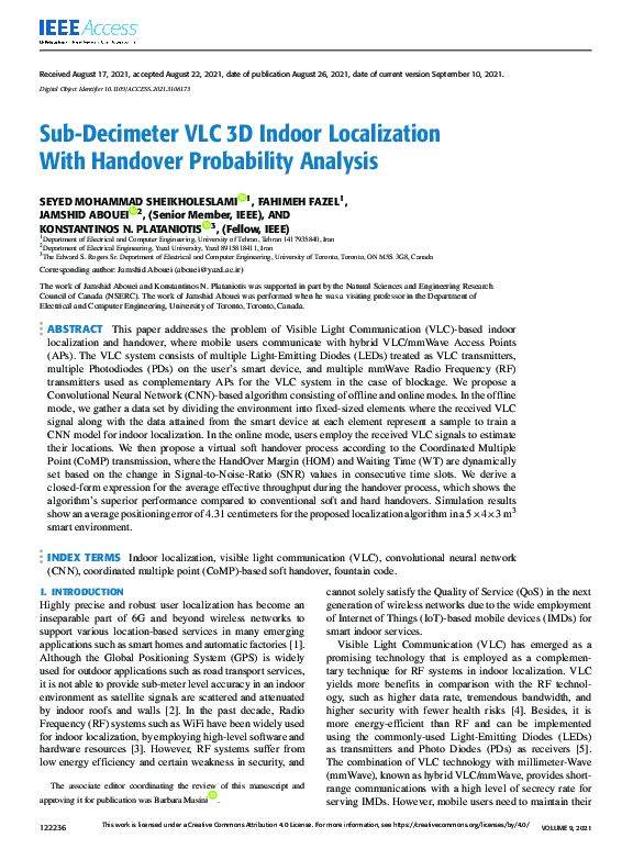 (PDF) Sub-Decimeter VLC 3D Indoor Localization With Handover ...