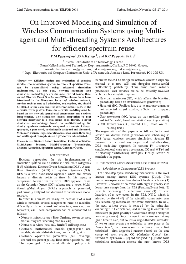(PDF) On improved modeling and simulation of wireless communication systems using multiagent and ...