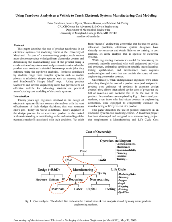 (PDF) Using Teardown Analysis as a Vehicle to Teach Electronic Systems ...