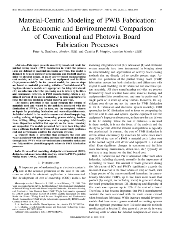(PDF) Material-centric modeling of PWB fabrication: an economic and ...