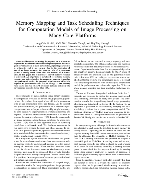 (PDF) Memory Mapping and Task Scheduling Techniques for Computation ...