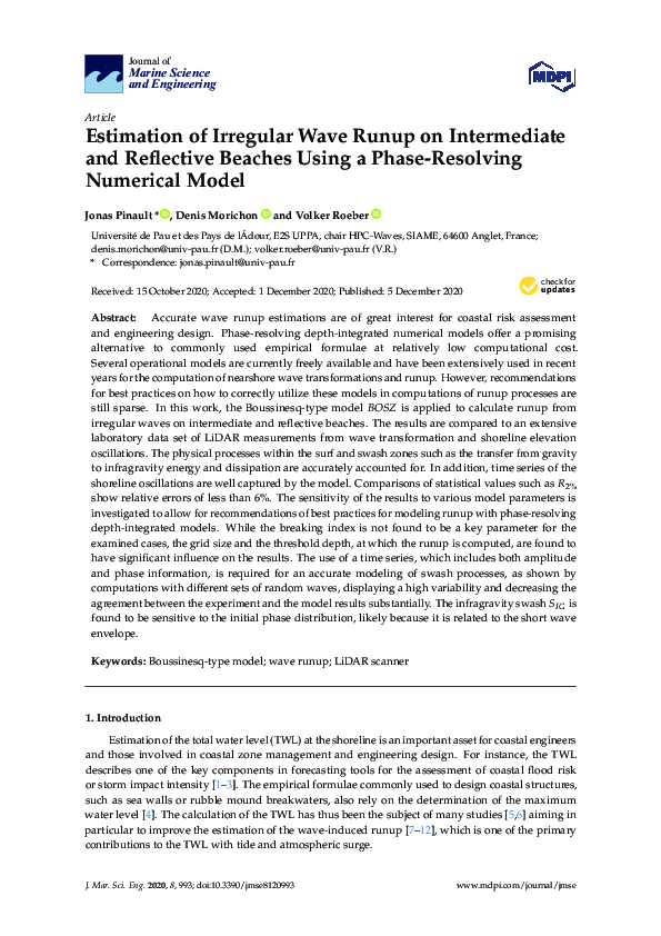 Estimation of Irregular Wave Runup on Intermediate and Reflective ...
