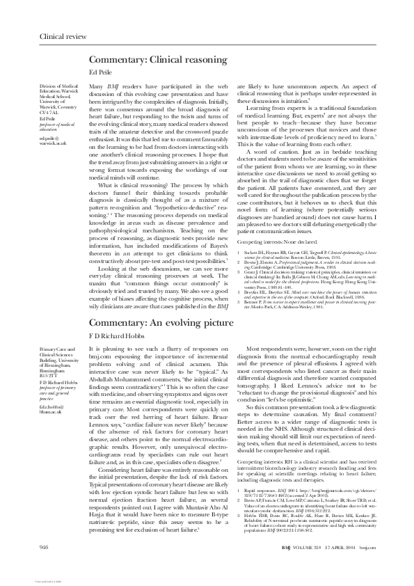 (PDF) Clinical reasoning
