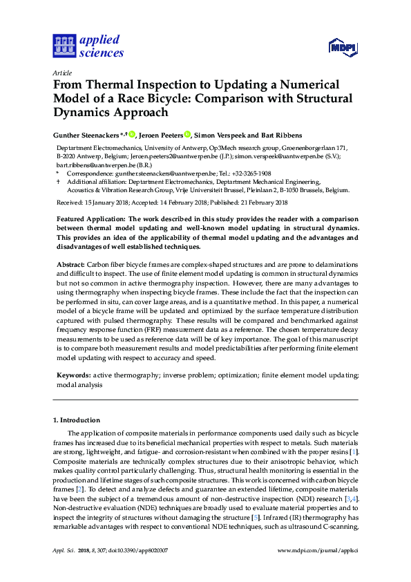 (PDF) From Thermal Inspection to Updating a Numerical Model of a Race ...
