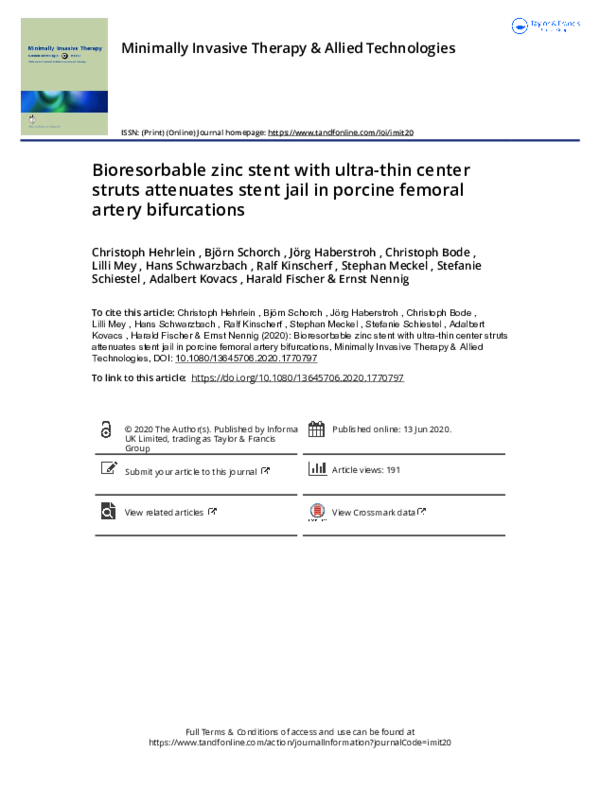 (PDF) Bioresorbable zinc stent with ultra-thin center struts attenuates ...