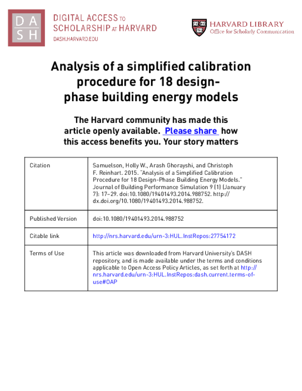 (PDF) Analysis of a simplified calibration procedure for 18 design ...