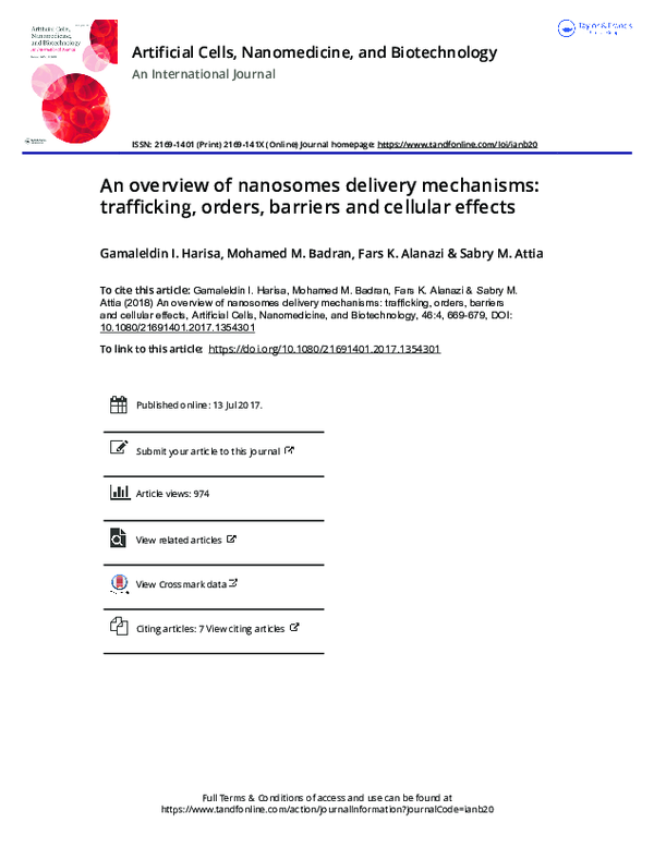 (PDF) An overview of nanosomes delivery mechanisms: trafficking, orders ...