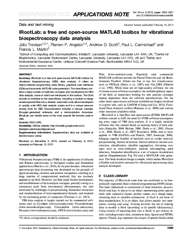 Pdf Irootlab A Free And Open Source Matlab Toolbox For Vibrational 7555
