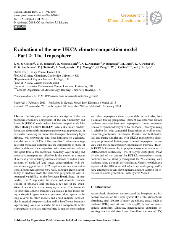 (PDF) Evaluation of the new UKCA climate-composition model – Part 2 ...