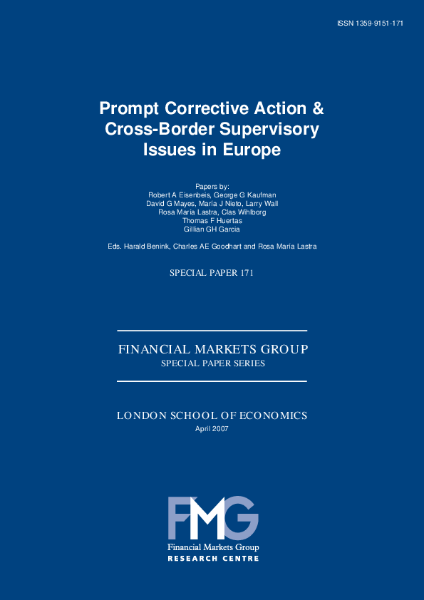 (PDF) Prompt Corrective Action & Cross-Border Supervisory Issues In ...